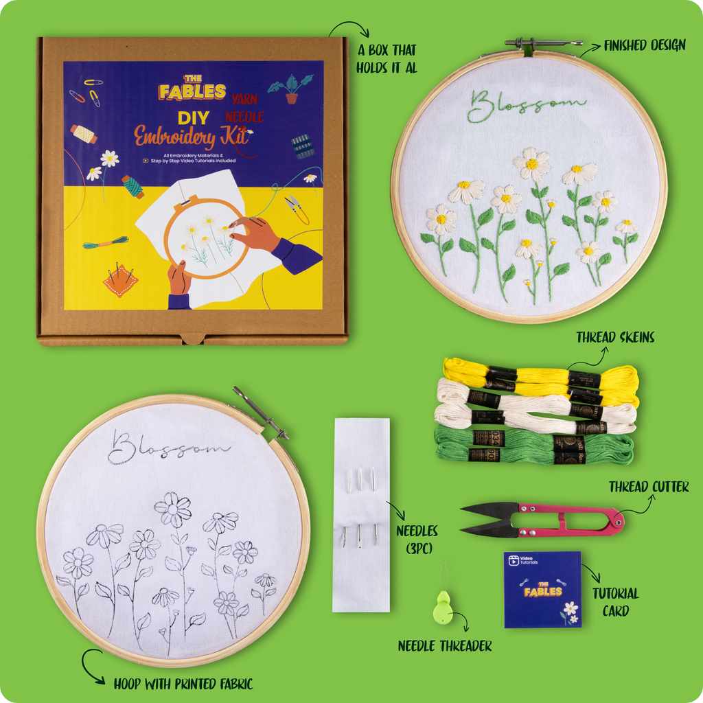 Blossom DIY Learn-to-Embroidery Kit – Thefablesstore